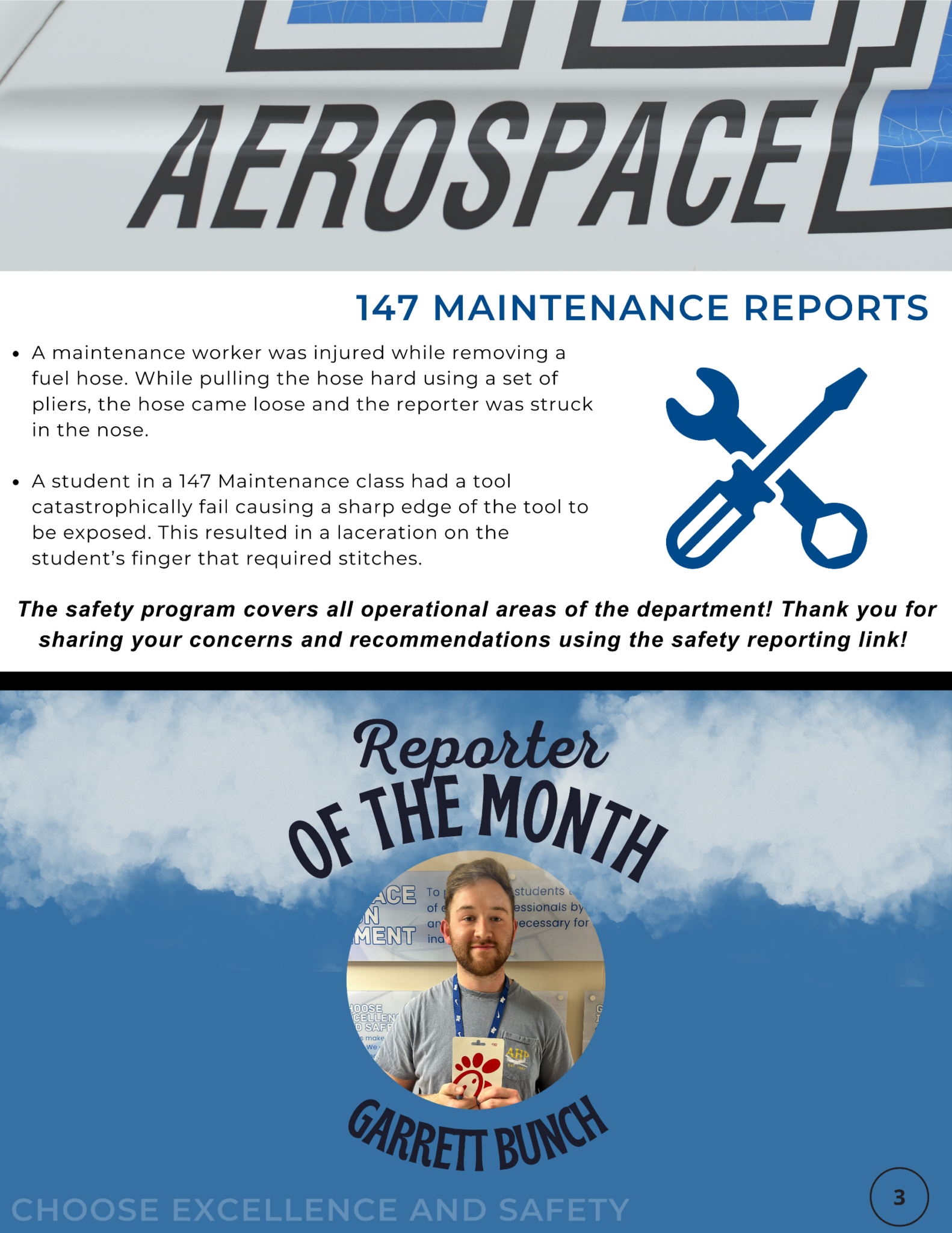 Safety Updates – Department of Aerospace