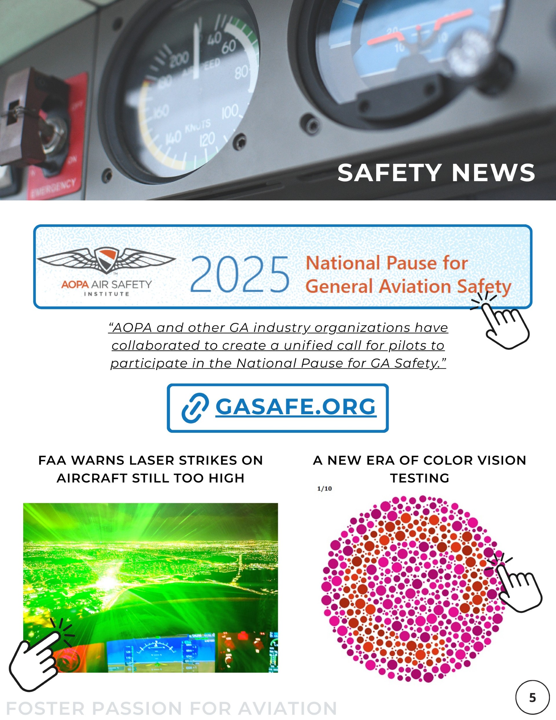 Safety Updates – Department of Aerospace